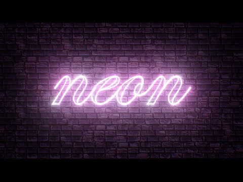 Flickering Retro Neon Sign Glowing Night Light Illuminated Brick Wall 4K VJ Loop Motion Background