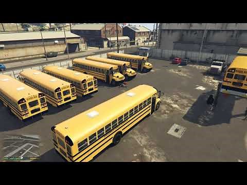GTA V School Bus Garage 1.0 Bus1and Bus2 add on Mod Bus.