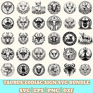 Taurus Zodiac Sign Svg Bundle, Taurus Zodiac Vector, Taurus Zodiac Sign Silhouette, Taurus Zodiac Svg PNG Eps Dxf, Instant Download - Etsy
