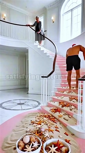 Creative Epoxy Floor Design Ideas for Seashell Stairs