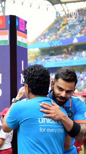 The great Sachin Tendulkar meets the players 🤝#CWC23 #INDvSL #Cricket #BeAChampion | ICC - International Cricket Council