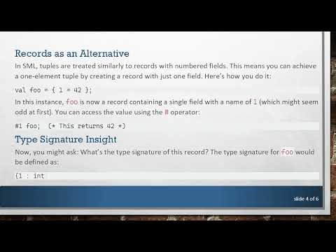 How to Construct a Tuple with Only One Element in Standard ML