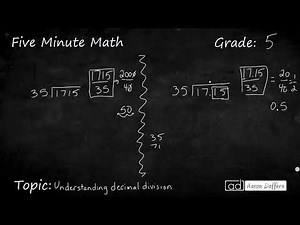 5th Grade Math Understanding Decimal Division