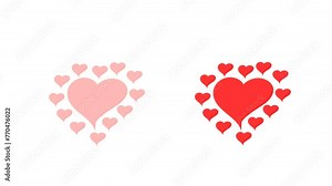 Love heart icon looped animations. suitable for Valentine's Day, social media icon, etc. Animation Isolated on white background
