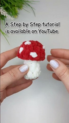 Crochet Mini Plush Mushroom Step by Step Tutorial #crochetmushroom #crochetornament #crochetplush