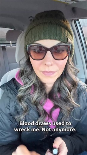 Here’s my top blood draw tips to help: 1. Drink lots of water before you go. Hydration helps. Also eat a light snack beforehand, unless fasting is required. This can help prevent dizziness or lightheadedness. 2. Apply Balance oil to your arm both before leaving for the lab and when you arrive. It’s very oxygenating and will help to get your veins to pop out a bit. It also helps with anxious feelings. 3. Use a warm compress or heating pad to the area of the draw to also help increase blood flow t