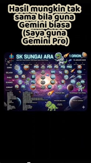 Tutorial edit jadual waktu kepada gaya tertentu 1minit ja 😁😁 cuma hasil mungkin x sama ikut versi Gemini yg kita guna. Try la saya dah siap print 😆 #GeminiAI | Mohd Muktasim