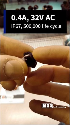 Joystick Push Button, round, IP67, 500,000 life cycles, 0.4A, 32VAC.