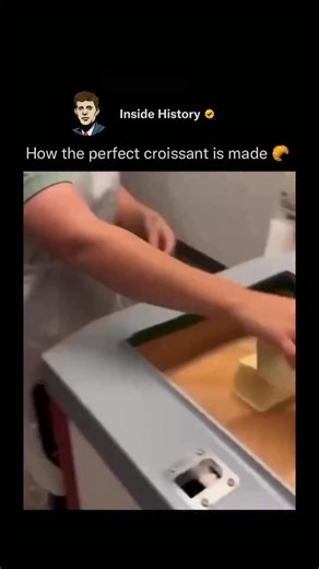 The croissant, known for its flaky, buttery layers, originated in Austria but rose to iconic status in France, where it became a breakfast essential! Made from laminated dough, the process involves repeatedly folding butter into the dough to create thin, delicate layers that rise and crisp in the oven. The result is a golden, crescent-shaped pastry with a crisp exterior and a light, airy interior. #history #croissant #reels #trending #didyouknow | Inside History