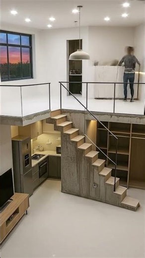 This Split-Level Apartment Layout is GENIUS 🧠🤯 #interiordesign
