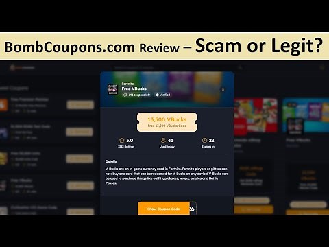 Bombcoupons.com Scam or Legit? Free 13,500 V-Bucks Code