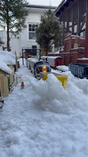 Model Train Plowing Snow #modeltrains #train #railroad #trains