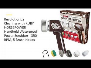 Revolutionize Cleaning with RUBY HORSEPOWER Handheld Waterproof Power Scrubber - 5 Brush Heads