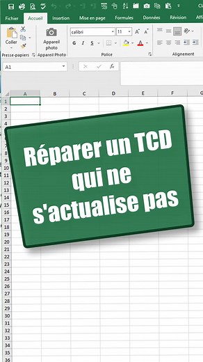 Réparer un TCD qui ne s'actualise pas sur Excel #excel #astuceexcel #excelfrancais