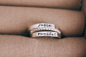 Script Name Ring, Sterling Silver Personalized Rings, Personalized Stacking Rings Kids Name Ring Personalized Gift for Mom, Mothers Day Gift - Etsy