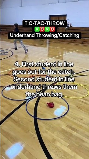 TIC-TAC-THROW (Underhand Throwing, Catching) PE Game #pegames #fieldday