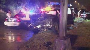 Driver trapped after late-night crash along South Loop