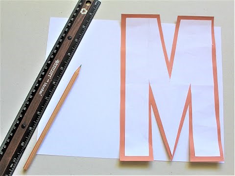 Letter Cutting Technique with Shadow : Medium Size Letter M