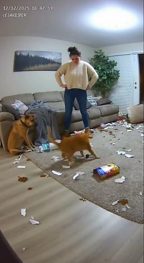 Cat Snitches On Dog For Making Mess #shorts