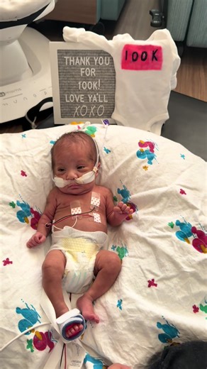 I started sharing Lucia’s NICU journey during one of the scariest chapters of our lives… and somehow 100,000 of you showed up with love, prayers, and support. We’re forever grateful for this community. 🫶🏼🥹 Lucy says thank you!! 🙏🏽💖 #preemielucia #preemie #nicubaby #100k #baby