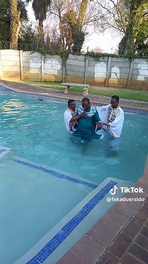 Outdoors Baptism Ceremony in a Swimming Pool