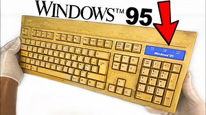 Restoring a yellowed Windows 95 keyboard - Retrobright ASMR
