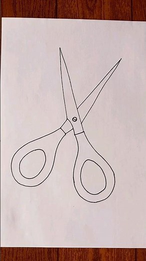 How to draw a scissors | Easy scissors drawing #kids #art #shortvideo #youtubeshorts #drawing