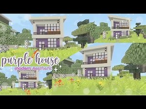 [Minecraft]🍓🧸membangun rumah purple Modern minimalis aesthetic