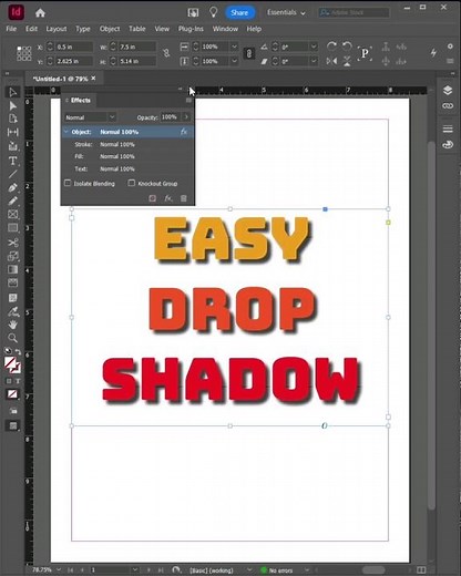 Add a drop shadow on Adobe InDesign EASY!