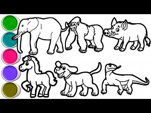Draw Amazing Animals in Just Minutes! Elephant, Gorilla, Wild Boar, Horse, Dog, Komodo Dragon
