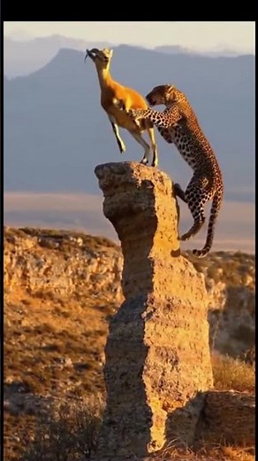 Life Leopard🙏Goat Ep528 #shortsvideo #goat #leopardadventure #viralvideo #leopard #goatclimbing 🦾🐾