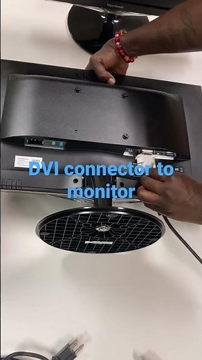 Step 3a.a. Connect DVI cable with adapter from monitor to system box