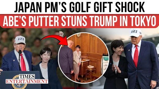 Japan PM Sanae Takaichi Surprises Trump With Shinzo Abe’s Putter, Signed Golf Bag & “Japan Is Back” Caps