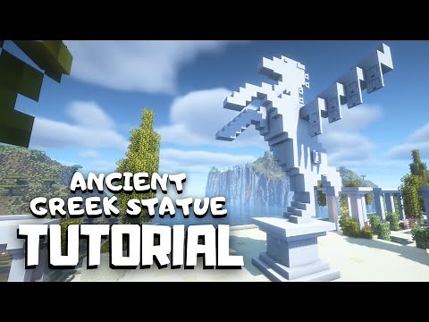 Minecraft: How To Build a Greek Statue of Pegasus (Ancient Greek City Tutorial)