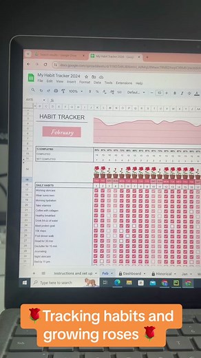 I recently added new habits to my daily routine and this habit tracker helps make the process more fun #habittracker #googlesheetstemplate #googlesheetsspreadsheet #habittrackerspreadsheet