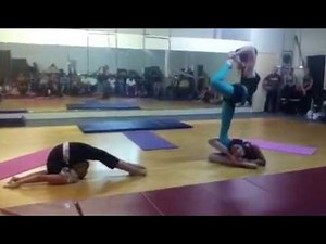 Contortion Trio performing in a yoga class