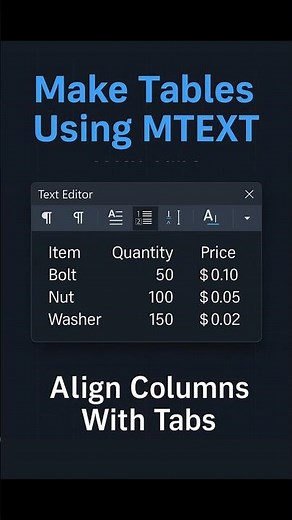 Create Perfect AutoCAD Tables Without the TABLE Command #AutoCAD #MTEXT #Trick