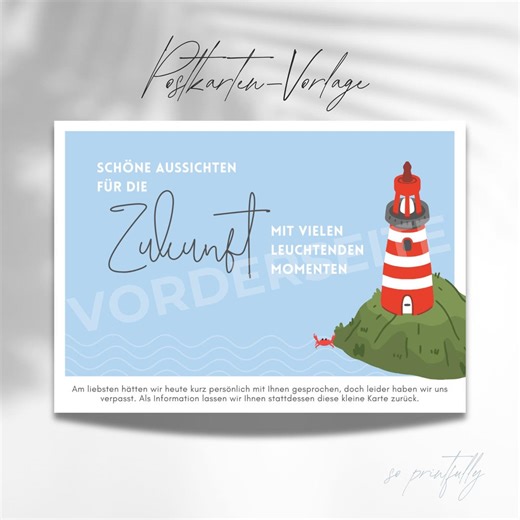 Postcard Template for the Preaching Service "future Lighthouse" - Etsy Australia