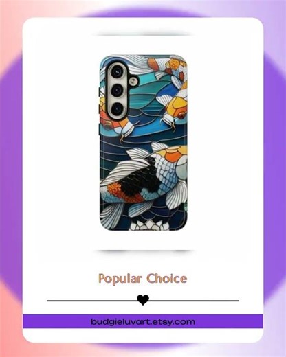 Koi Fish Samsung Galaxy Tough Phone Case: Artistic Design