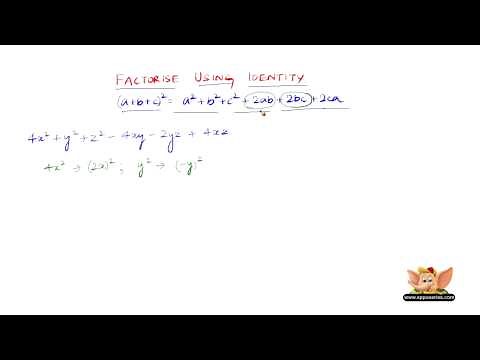 How to factorise using the identity '(a+b+c)2=a2+b2+c2+2ab+2bc+2ca' ?