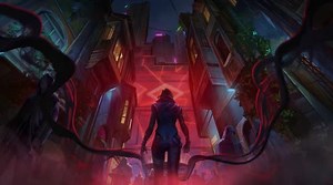 Fade from Valorant in a red futuristic city environment Animated Full HD