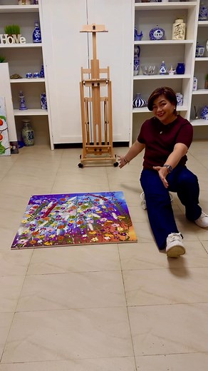 16K views · 745 reactions | TITTLE: “Nature in chaos" -refers to the scientific concept of chaos theory, which describes how complex, seemingly random systems are actually governed by deterministic rules and are highly sensitive to initial conditions. Parang Pilipinas ngayon di ba! Ang Gulo! Upgrading old canvasses bought at a department store years ago. | Georgina Arevalo | Facebook