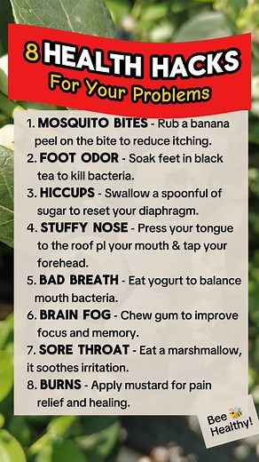 1K reactions · 231 shares | Fix your daily health problems with these 8 hacks -#3 is a game changer. #healthhacks #Lifehacks #dailyhacks #healthylifestyle #trendingNow #betterhealth #usa | Sharon Simbajon | Facebook