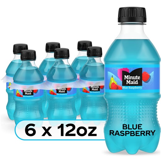 Minute Maid Blue Raspberry Juice Drink Bottles, 12 fl oz, 6 Pack