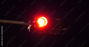 Warning Alarm signal at working red traffic light flashing