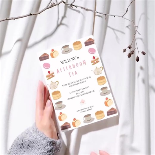 Editable Afternoon Tea Party Invitation: Pink Teacup Design (digital Download) - Etsy UK