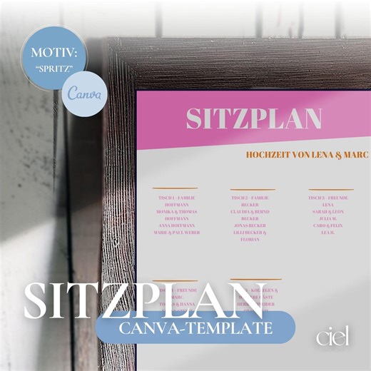 Professionelles Canva-template Sitzplan A1 (digitaler Download) - Etsy