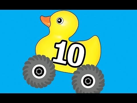 Rubber Duck Monster Trucks Teaching Numbers 1 to 10 - Learning Numbers for Kids