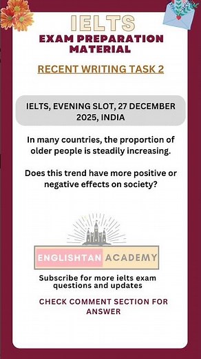 IELTS recent writing task 2 | IELTS Exam 27 December 2025 | Englishtan Academy #ielts #shorts
