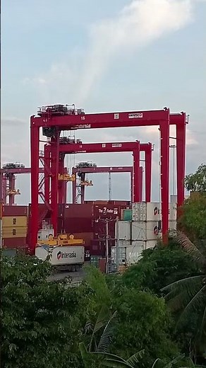 Container Truck Docking at Port.